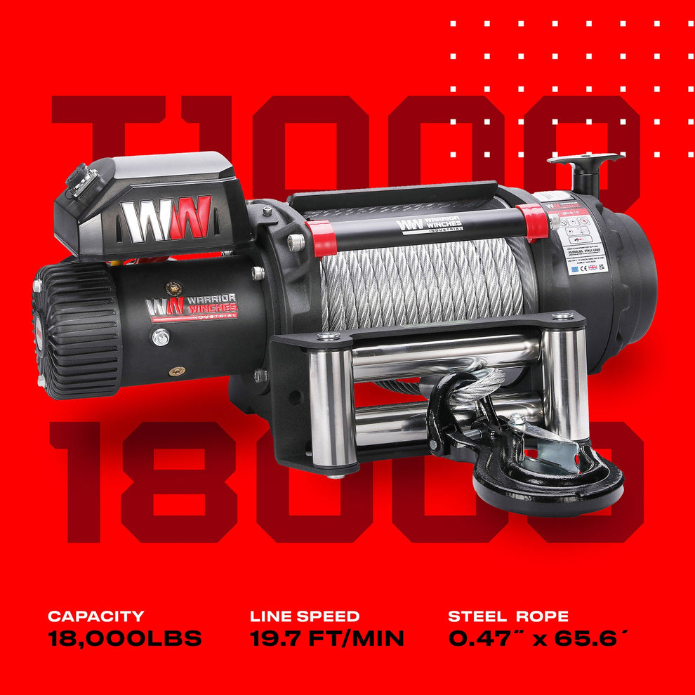 T1000 18000lb Electric Winch - 12v Steel Rope – Murphys Diesel